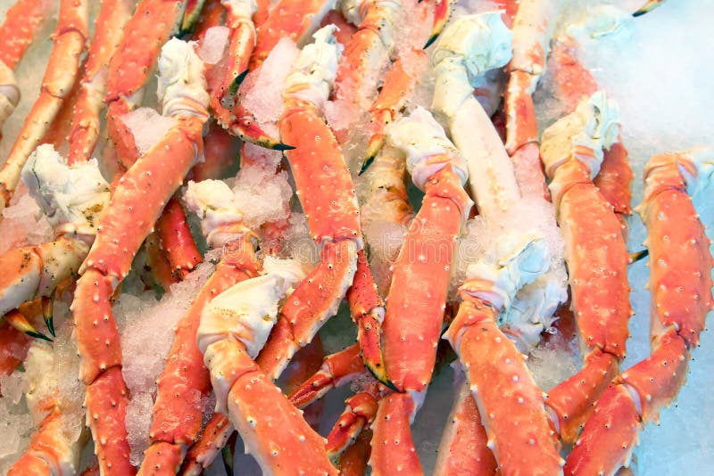 Fresh red sea crab claws stock photo. Image of lobster - 129765570