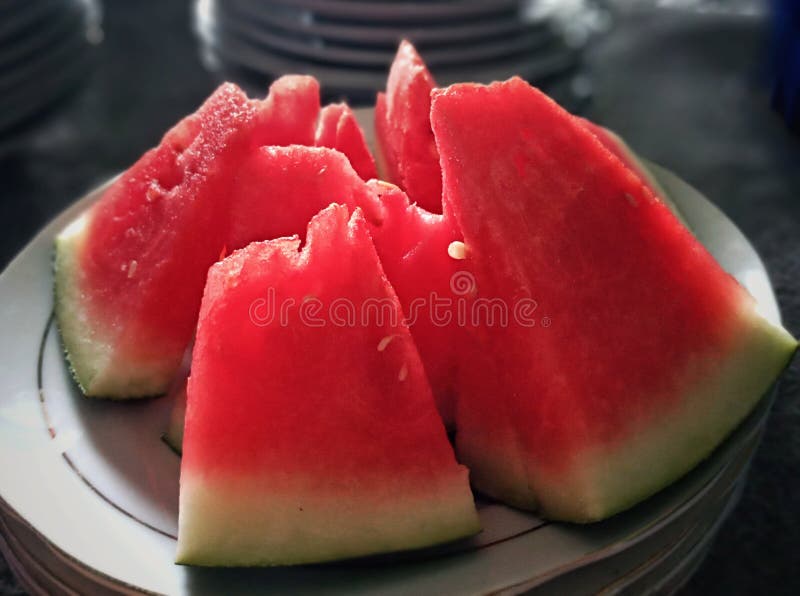 Fresh Red on Seedless Watermelon Stock Image - Image of fresh, fruits ...