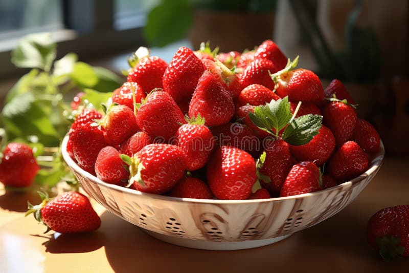 Fresh Red Strawberries of Front View Inside the Plate in the Gray Gray ...