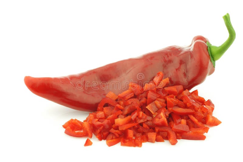 Fresh Red Sweet Pepper (capsicum) and Cut Pieces Stock Image - Image of ...