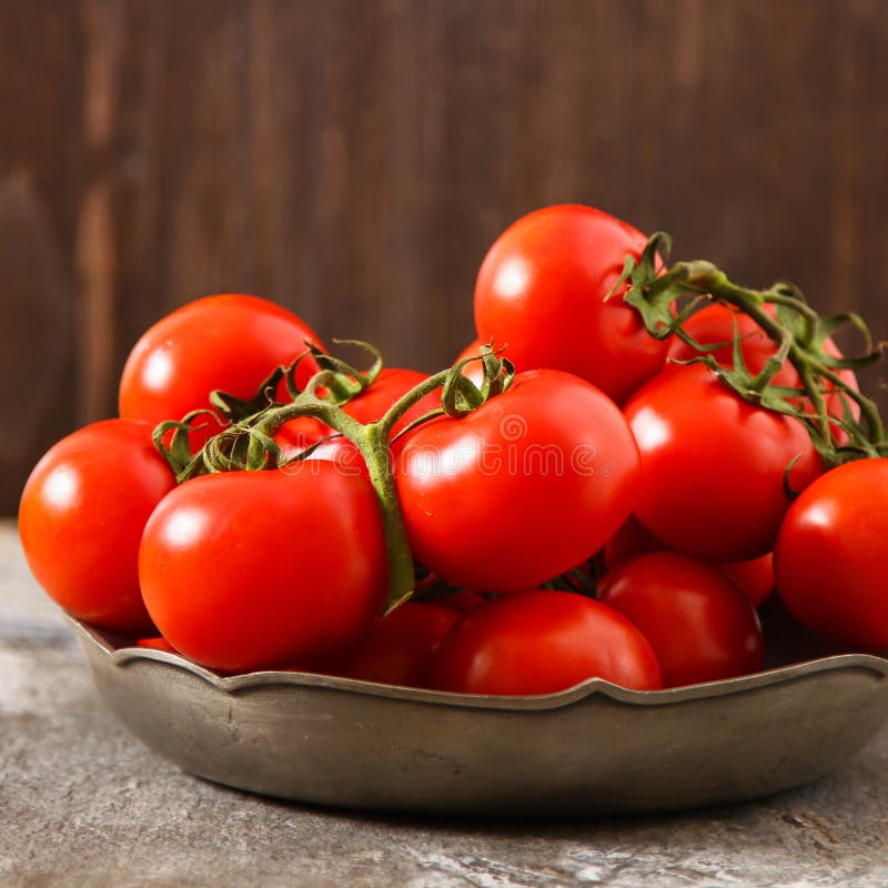 Fresh Red Tomatoes, on Dark Background Stock Photo - Image of autumn ...