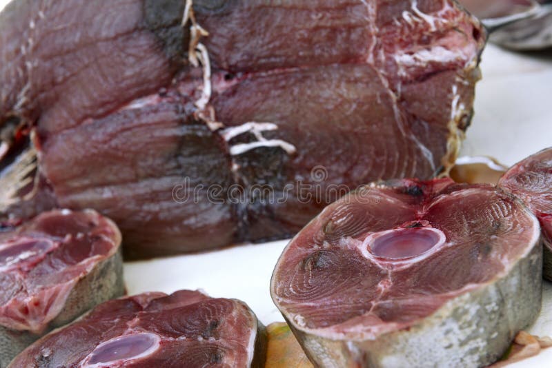 Fresh red tuna slices stock photo. Image of tuna, steak - 37851812