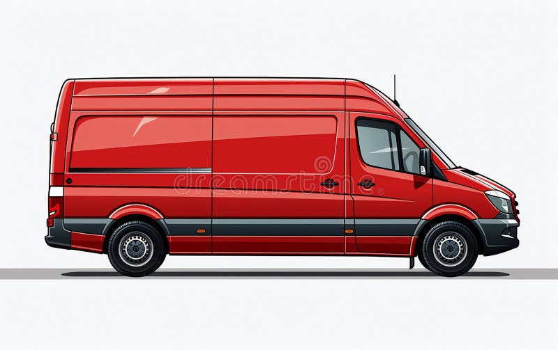 "a Fresh Red Van on a White Background - Generative AI Stock ...