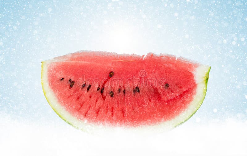 Fresh Red Watermelon Slice with Show Stock Photo - Image of portion ...