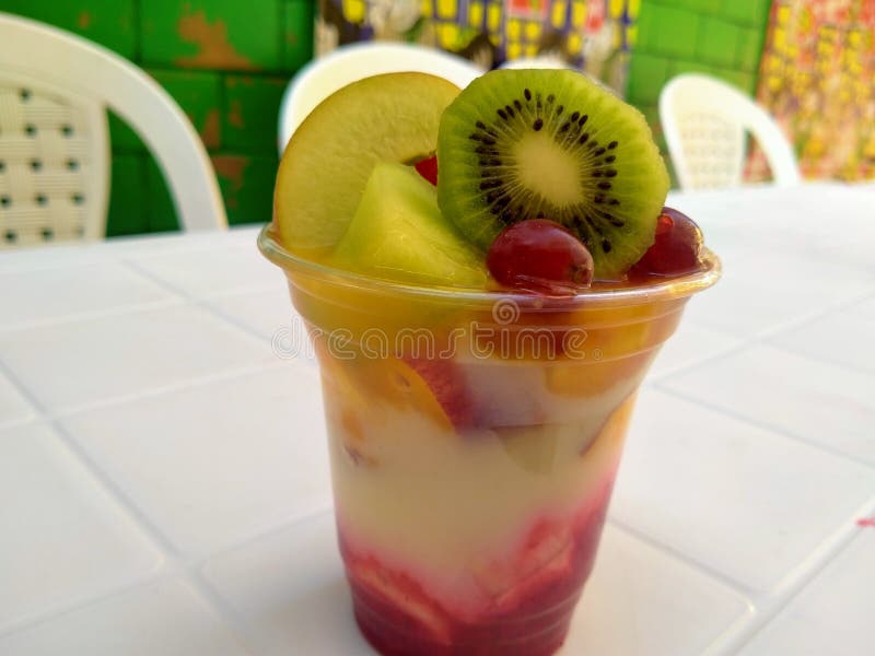 Fresh and Refreshing Fruit Salad and Also Healthy for Consumption Stock ...