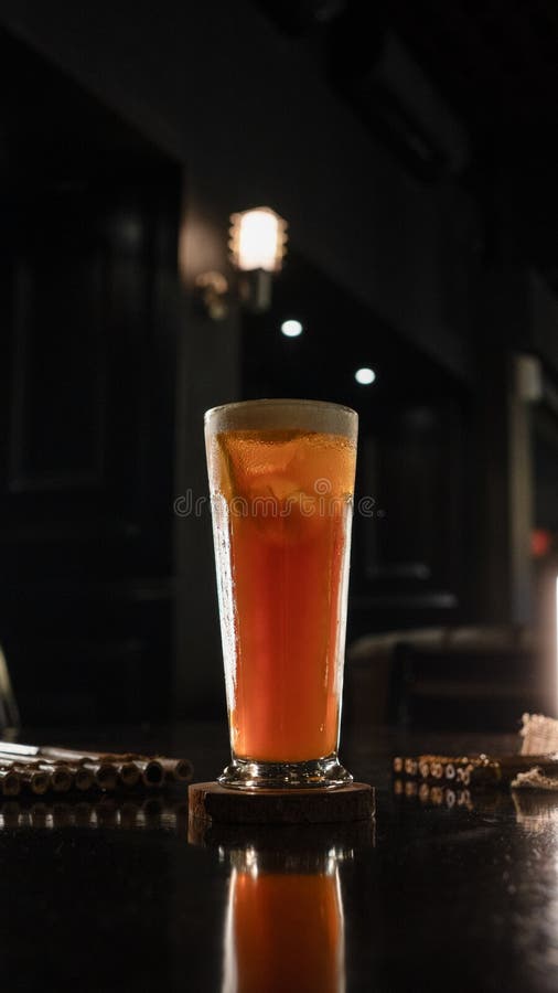 Fresh and Refreshing Iced Tea in a Large Clear Glass Stock Image ...