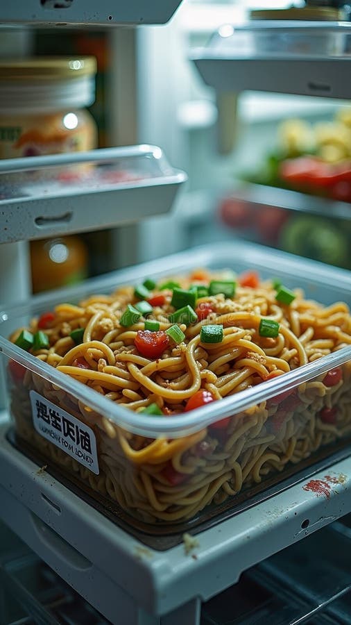 Fresh Refrigerator Noodles Vegetables Plastic Container Stock Photos ...