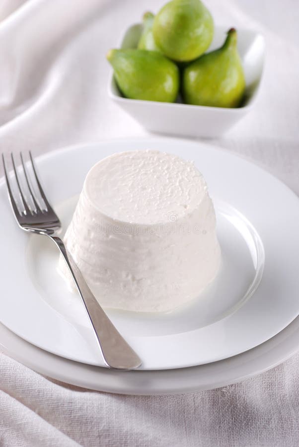 Fresh ricotta on the plate stock photo. Image of cream - 43981282