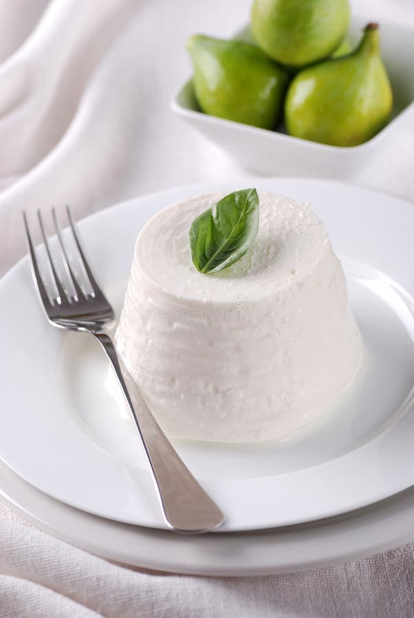 Fresh ricotta on the plate stock image. Image of milk - 43981297