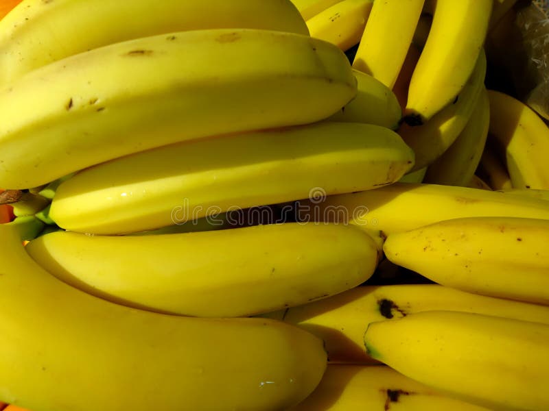 Fresh Ripe Bananas in a Close-up Box Stock Image - Image of healthy ...