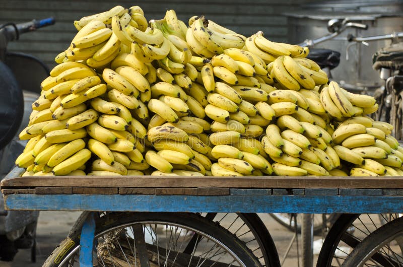 Bananas in Street Vendor Stall with Other Fruits Stock Image - Image of ...
