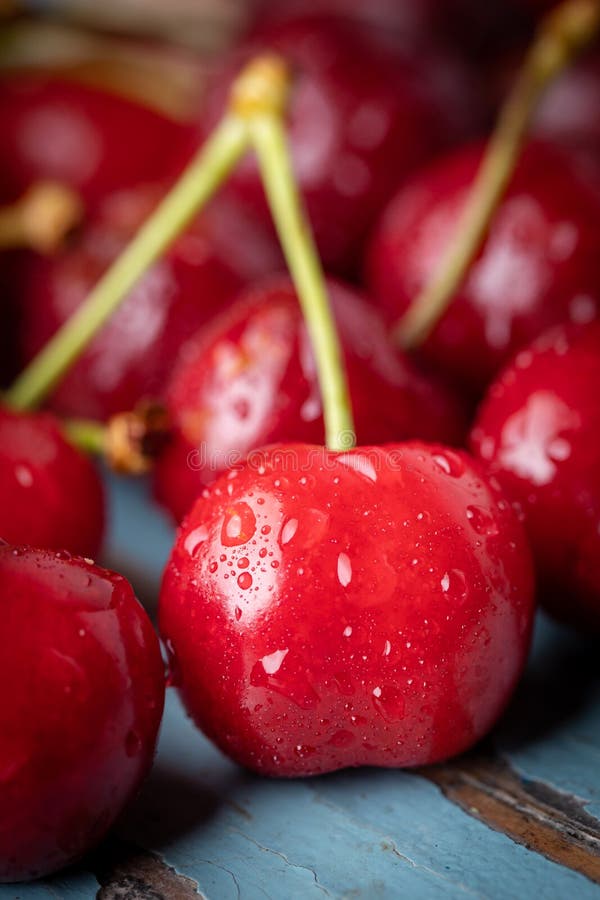 Fresh ripe cherries stock image. Image of food, stem - 149781801