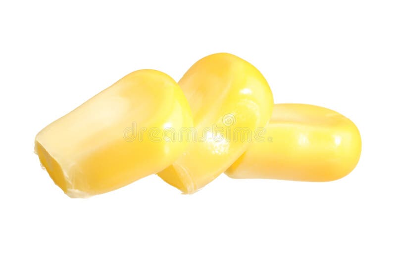 Fresh Ripe Corn Kernels Isolated on White Stock Image - Image of ...