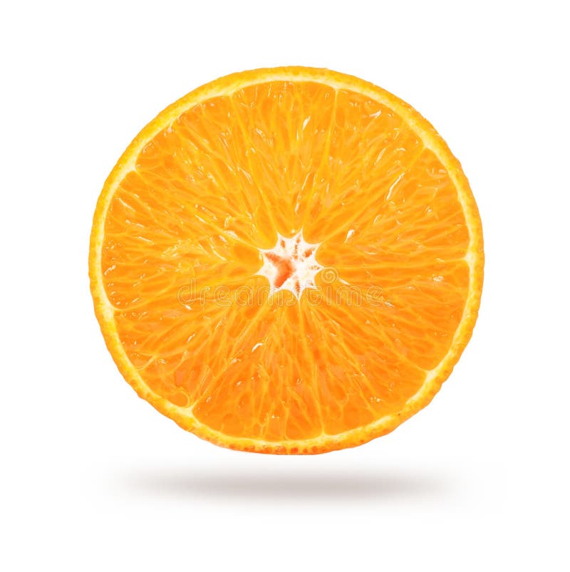 Fresh Ripe Half Orange Isolated on White Stock Photo - Image of slice ...