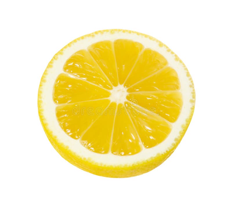 Fresh Ripe Lemon Half Isolated on White Stock Image - Image of limon ...