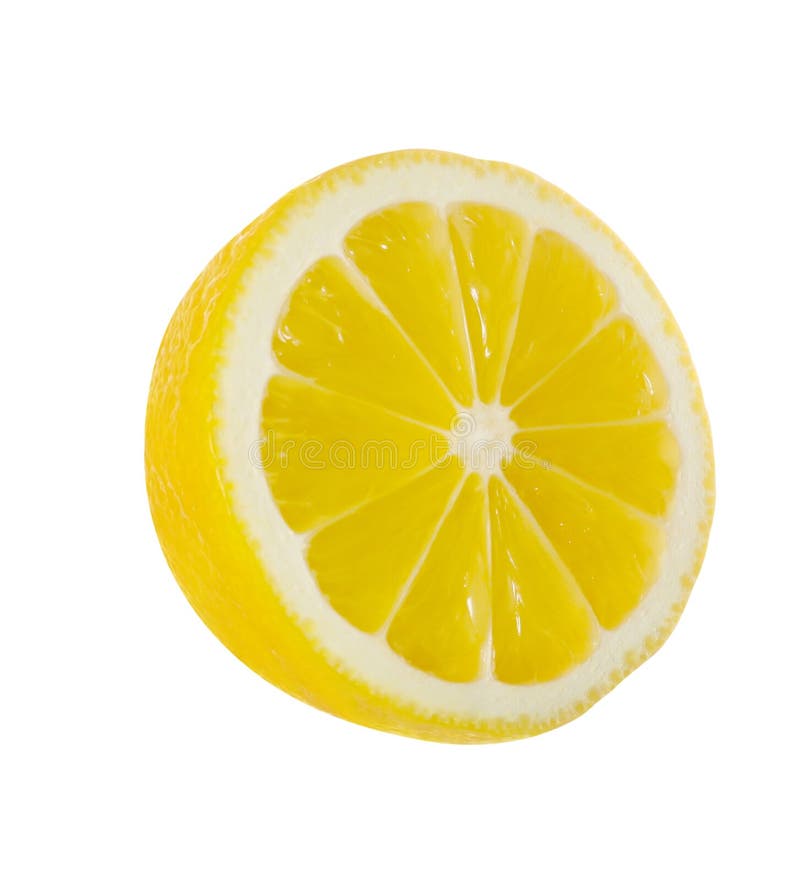 Fresh Ripe Lemon Half Isolated on White Stock Image - Image of ...