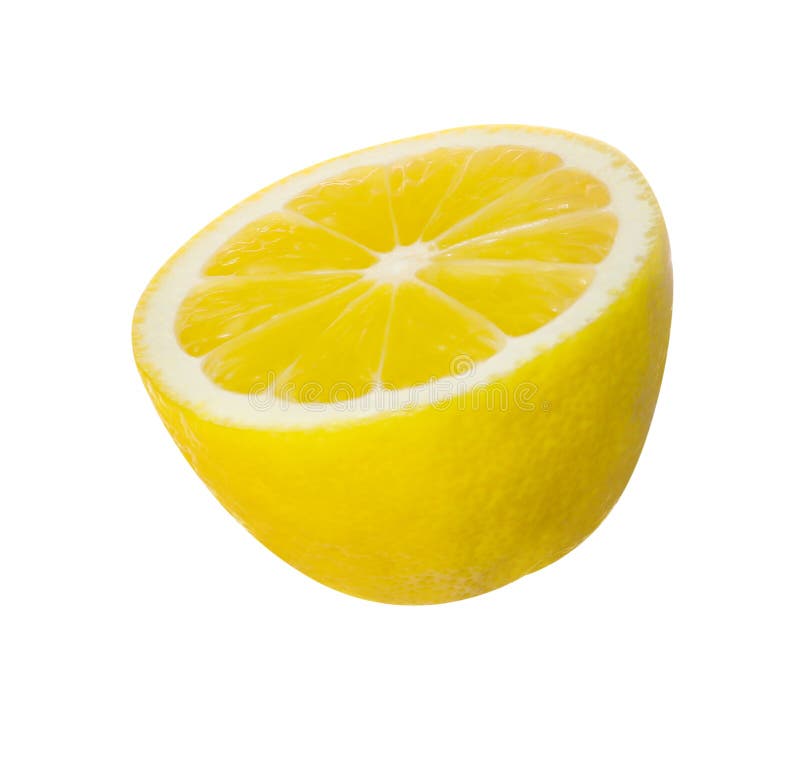 Fresh Ripe Lemon Half Isolated on White Stock Image - Image of vitamin ...