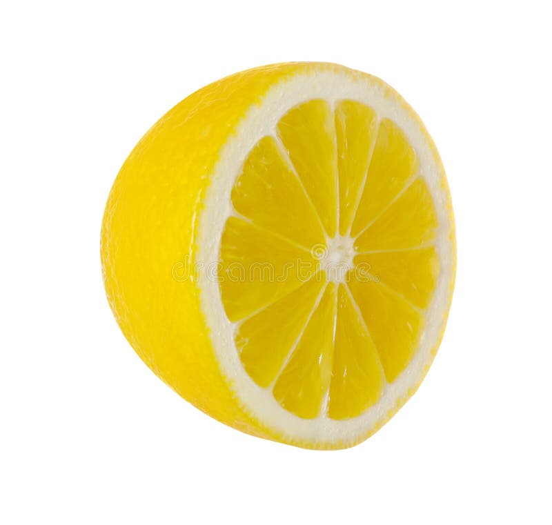 Fresh Ripe Lemon Half Isolated on White Stock Image - Image of health ...