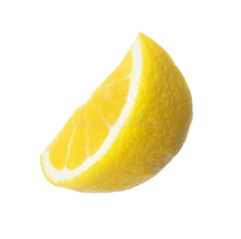 Fresh Ripe Lemon Slice Isolated on White Stock Photo - Image of citron ...