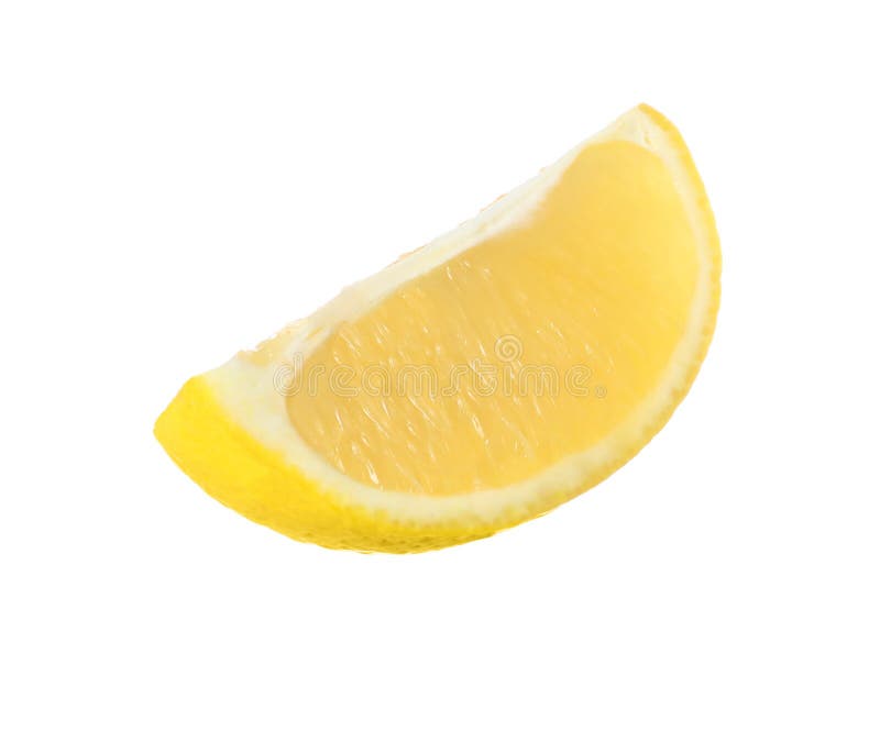 Fresh Ripe Lemon Slice Isolated on White Stock Image - Image of ...