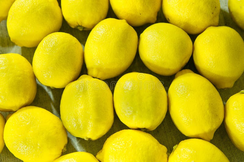 Fresh ripe lemons. stock image. Image of sour, texture - 208081877