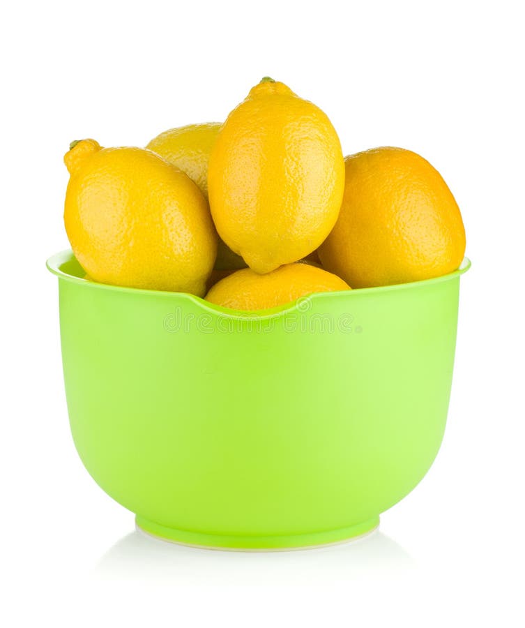 Fresh Ripe Lemons in a Bowl Stock Photo - Image of organic, healthy ...