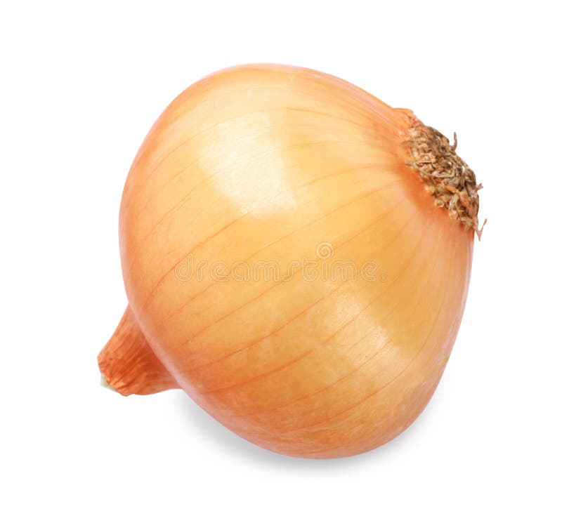 Fresh Ripe Onion Bulb Isolated on White, Top View Stock Image - Image ...