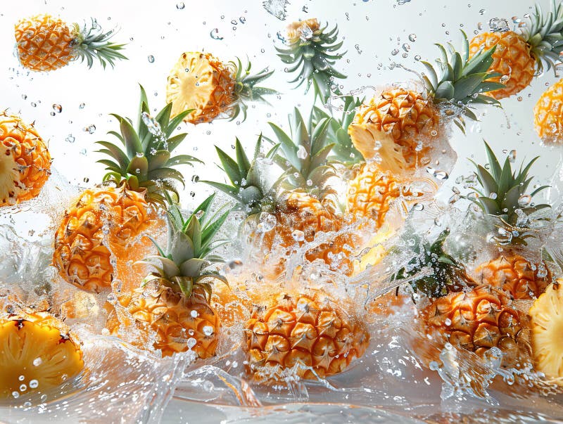 Fresh Ripe Pineapple Fruit, Pineapple Fruit Slices Isolated. Juicy ...