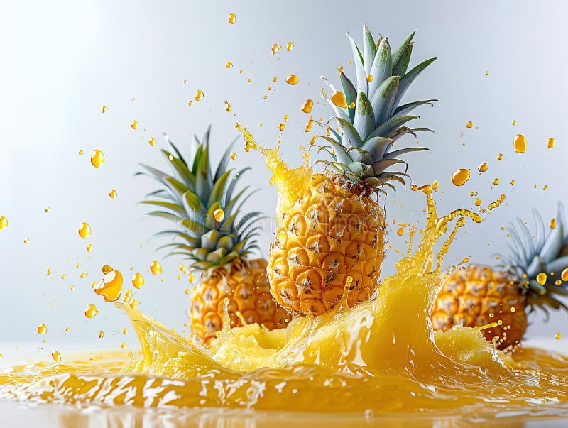 Fresh Ripe Pineapple Fruit, Pineapple Fruit Slices Isolated. Juicy ...