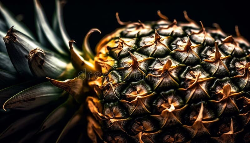 Fresh, Ripe Pineapple with Sharp Thorns in Tropical Climate Generated ...
