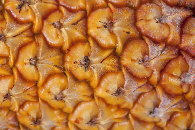 Fresh Ripe Pineapple Texture, Close Up View Stock Image - Image of ...