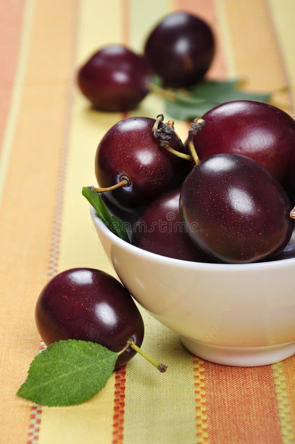 Fresh ripe plums stock image. Image of eating, bright - 26115467