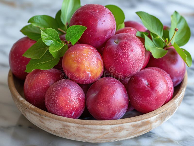 Fresh ripe plums closeup stock illustration. Illustration of fruit ...