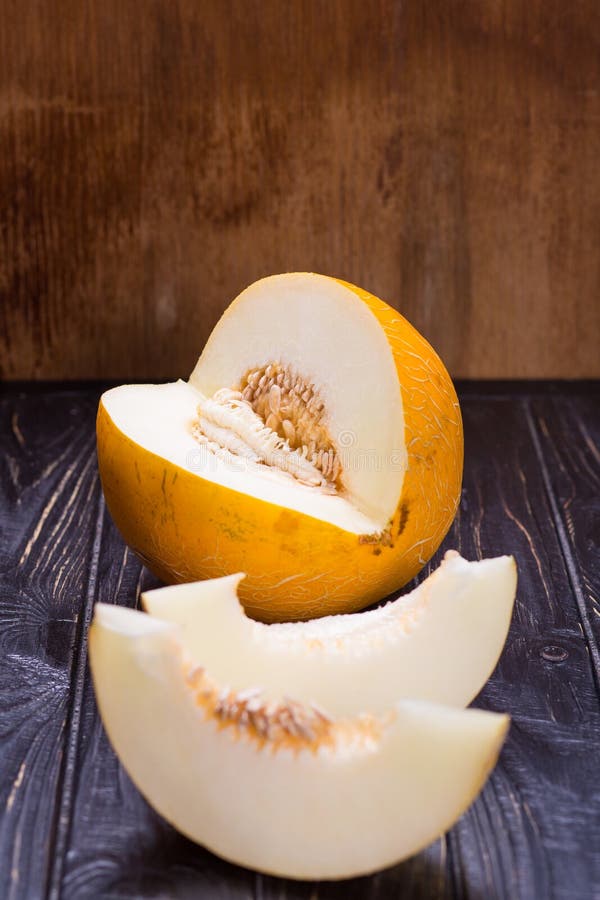 Raw yellow melon stock image. Image of fruit, tropical - 100247939