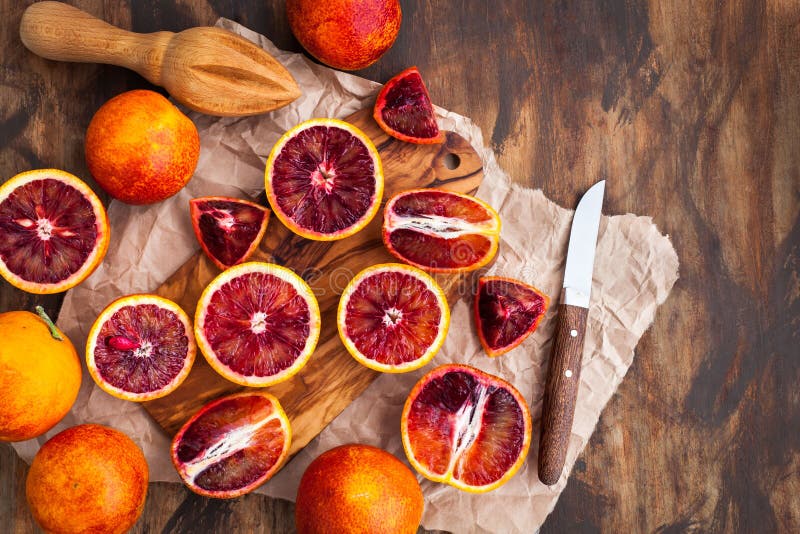 Fresh Ripe Red Blood Oranges Sicilian Stock Photo - Image of space ...