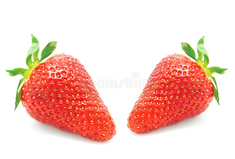 4 Strawberries of Different Size and Shape Stock Image - Image of ...