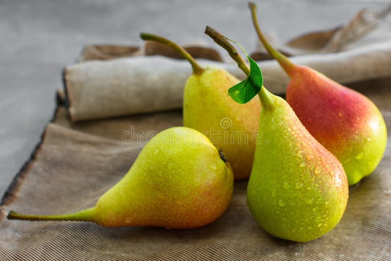 Fresh yellow pears. stock photo. Image of mature, group - 123678298