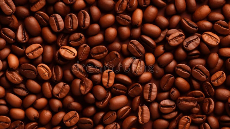 Fresh Roasted Coffee Beans Close-up Background Stock Illustration ...