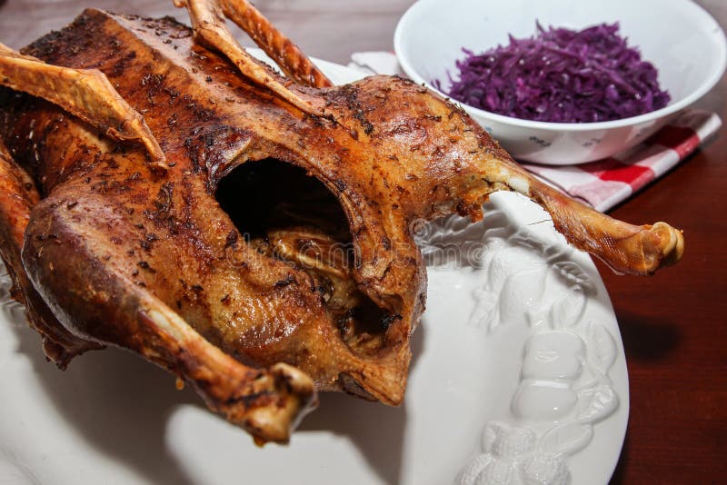 Roasted Goose stock image. Image of garnish, course, cooked - 43558395