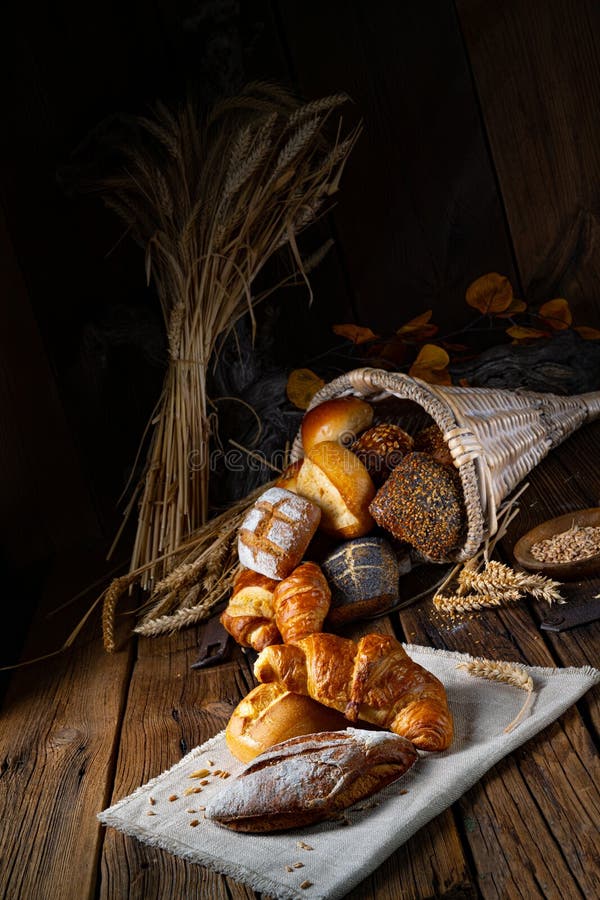 Fresh Rolls in a Cornucopia Stock Image - Image of delicious ...
