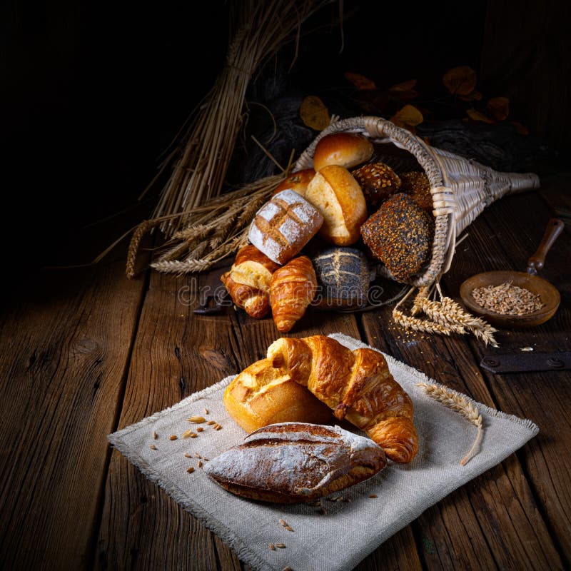 Fresh Rolls in a Cornucopia Stock Photo - Image of bakery, cutting ...