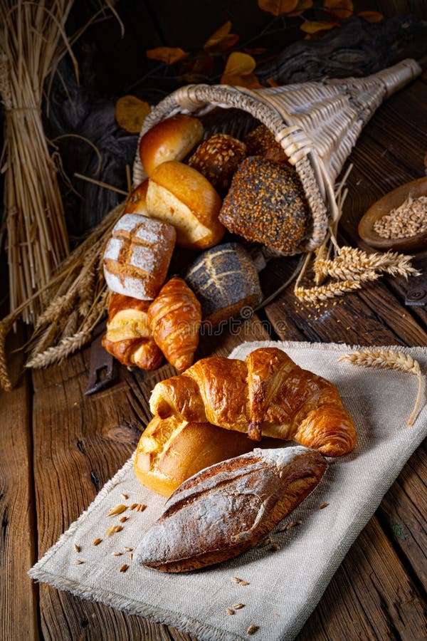 Fresh Rolls in a Cornucopia Stock Image - Image of board, germany ...