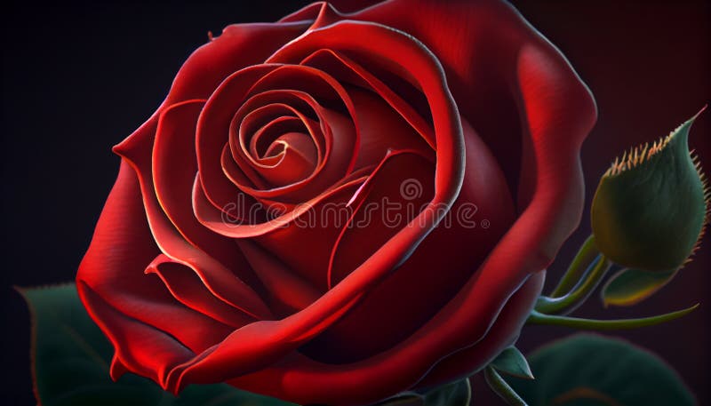 Fresh Romance Single Flower Elegance Symbolizes Love ,generative AI ...