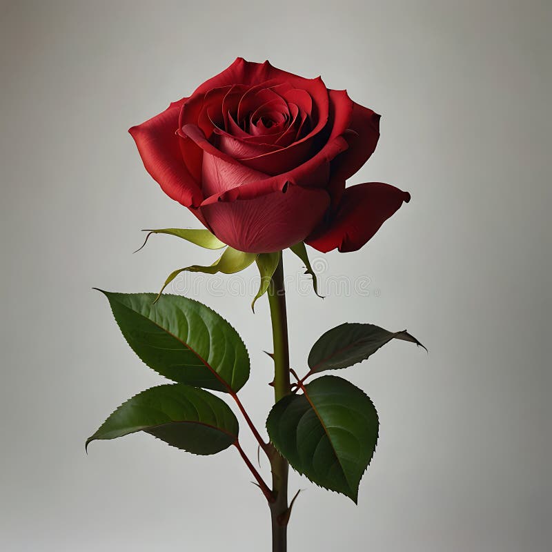 A Fresh Rose on a White Background Stock Illustration - Illustration of ...