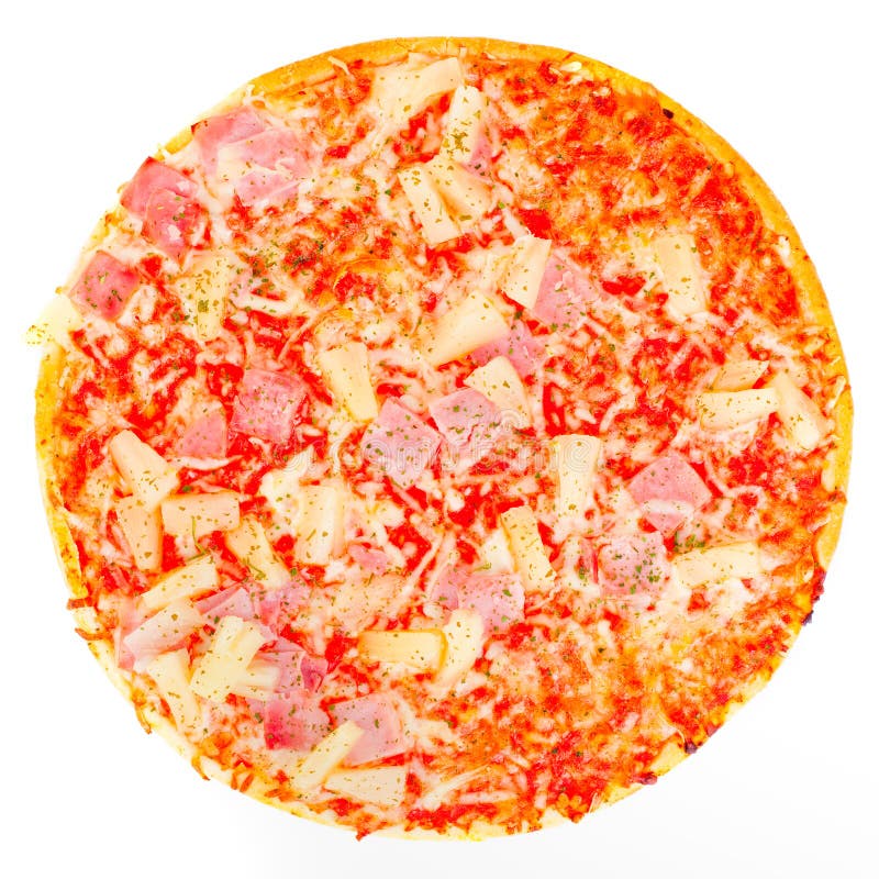 Fresh round pizza isolated stock image. Image of lunch - 12821991