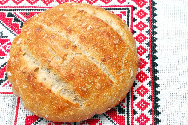 Fresh Round Sourdough Bread Stock Photo - Image of nutrients, bake ...