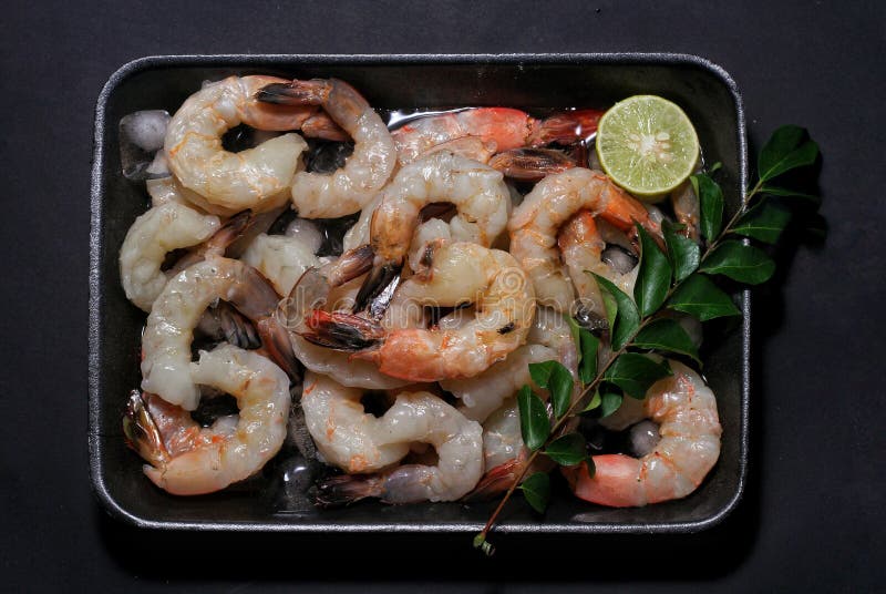 Fresh row prons sea food stock photo. Image of food - 185437284