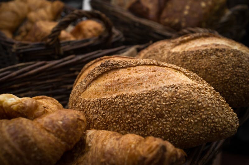 Fresh sesame Seed Bread stock image. Image of roll, gluten - 118901181