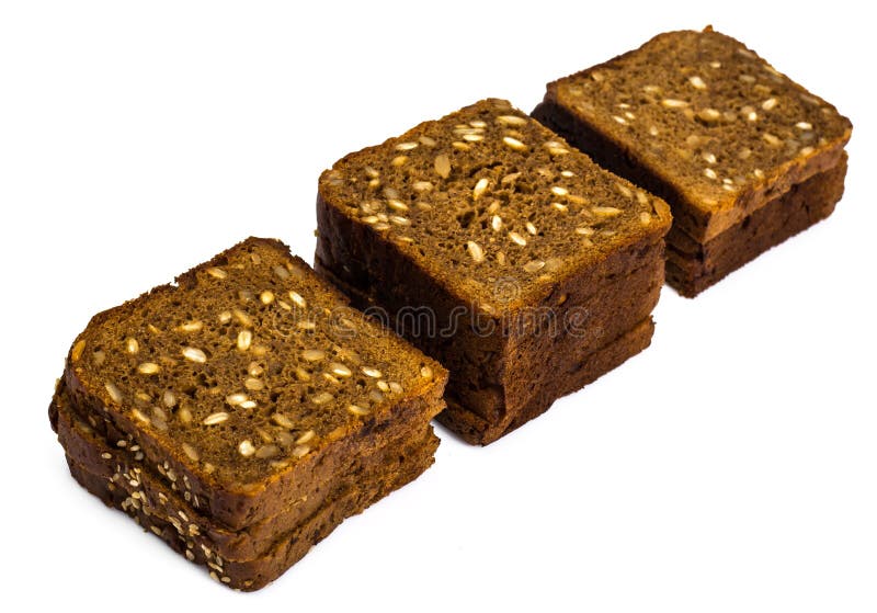 Fresh Rye Bread with Seeds of Sunflower Square Shape Stock Image ...