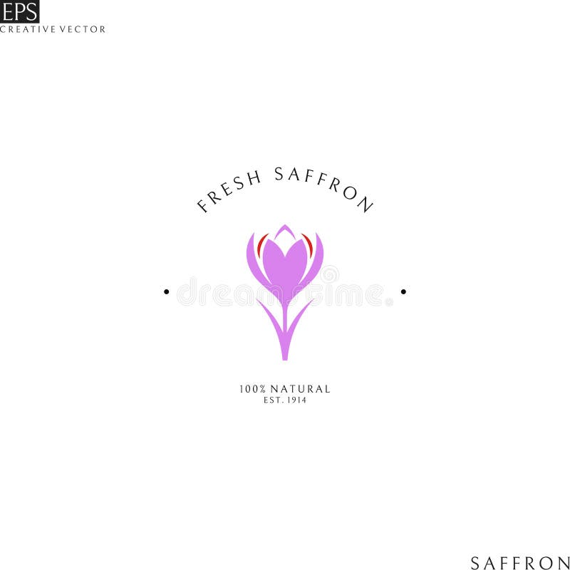 Fresh Saffron. Isolated Logo Stock Vector - Illustration of design ...